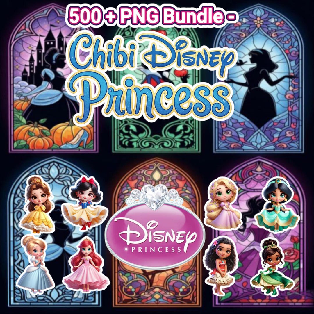 Chibi Disney Princess PNG Bundle (500+ PNG File) - Etsy