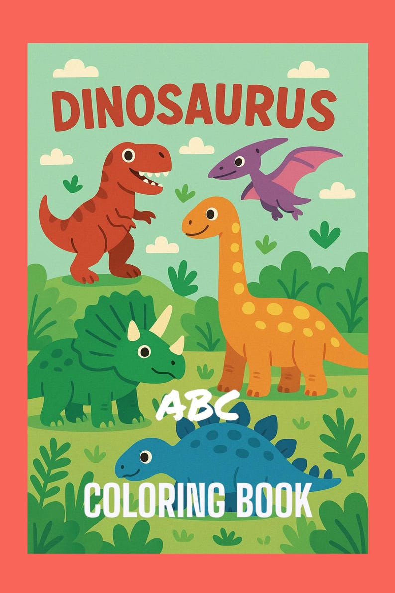 COLORING BOOK - ABC Dinosaur - Etsy