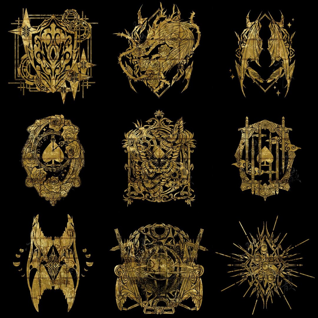 Custom Gothic Gold Totem Logo, Digital Tattoo Crest, Occult Insignia ...