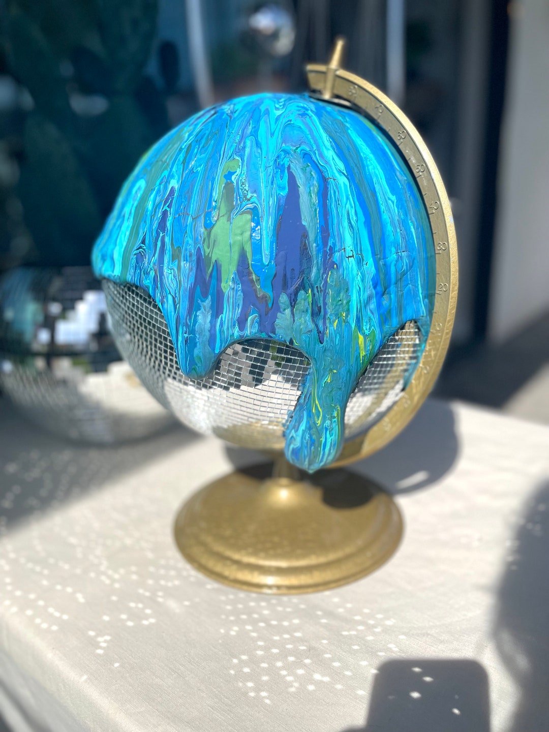 Melty Earth Disco Globe One of a Kind - Melting, Droopy, Dripping, Drip ...