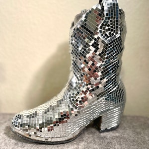 Disco Boot Vase Cowboy Cowgirl Cowpeople Mirror Ball Vase - Etsy