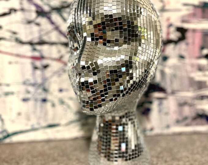 Disco Head - Mirror Ball Tiled Mannequin Alien Lady Women Head - Etsy
