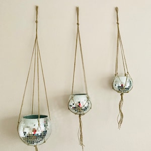 High Quality Glass 6 Inch Disco Ball Indoor Planter Pot With or Without ...