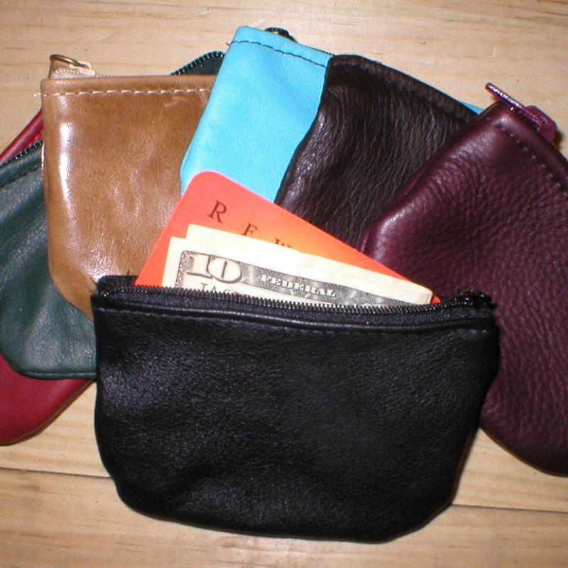 Leather Bottom Zip Pouch - Etsy
