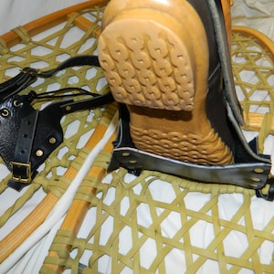 BINDINGS ONLY Pair Leather Snowshoe Snow Shoe Quick Bindings Straps ...