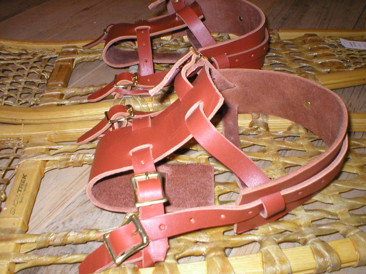 BINDINGS ONLY pair howe leather snowshoe snow shoe quick | Etsy