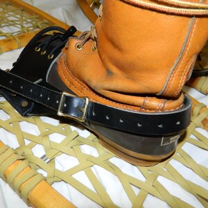 BINDINGS ONLY Pair Leather Snowshoe Snow Shoe Quick Bindings Straps ...