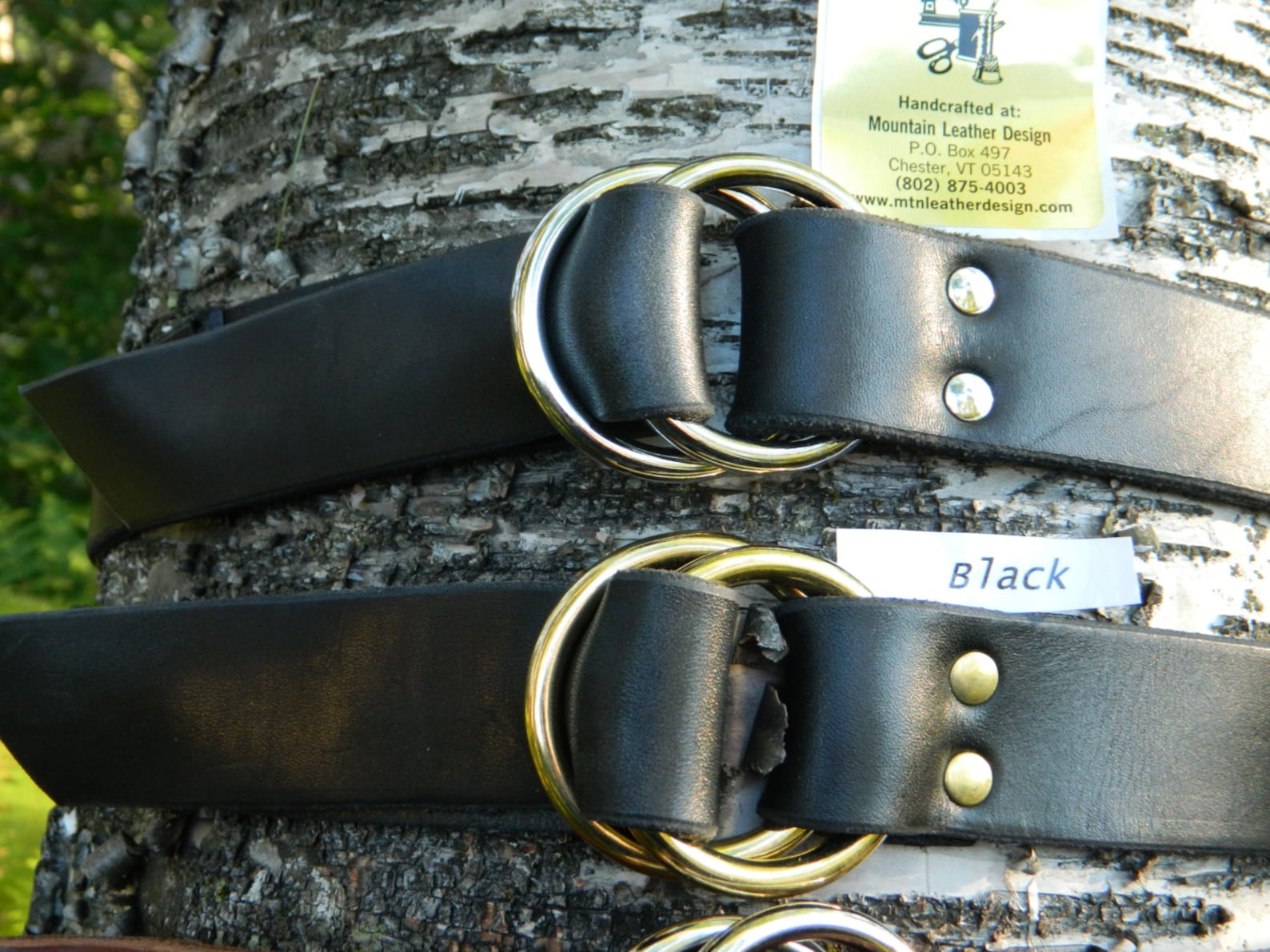 Handmade Double Ring Leather Belt Mens Womens 1 1/2" 1.5" Inch Wide ...