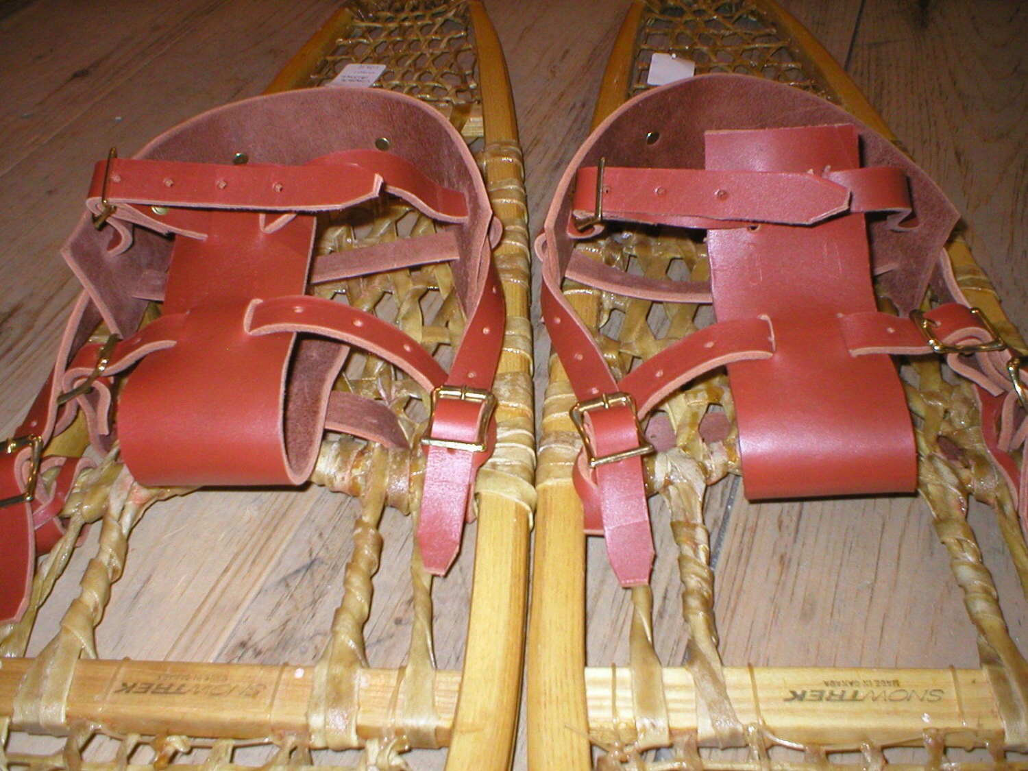 BINDINGS ONLY Pair Howe Leather Snowshoe Snow Shoe Quick Bindings ...