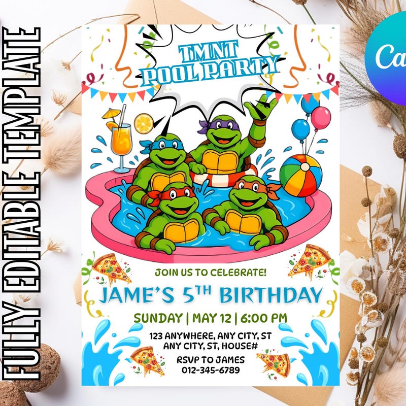 Ninja Turtle Invite - Etsy