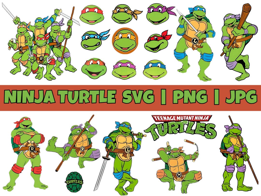 Ninja Turtles Clipart Bundle: Cricut Designs, PNG, JPG (digital ...