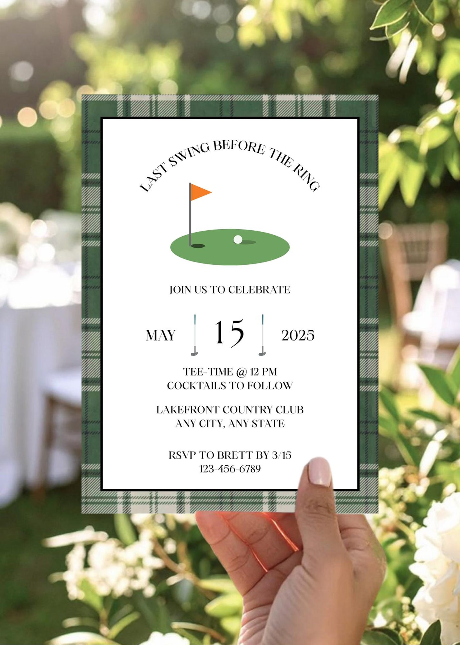 Classic Groomsmen Golf Invitation | Editable Last Swing Before the Ring ...