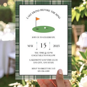 Classic Groomsmen Golf Invitation | Editable Last Swing Before the Ring ...