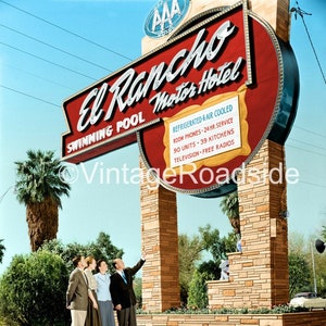 El Rancho Motor Hotel Neon Sign Print, Phoenix, AZ 1950s Photo, 8x10 ...