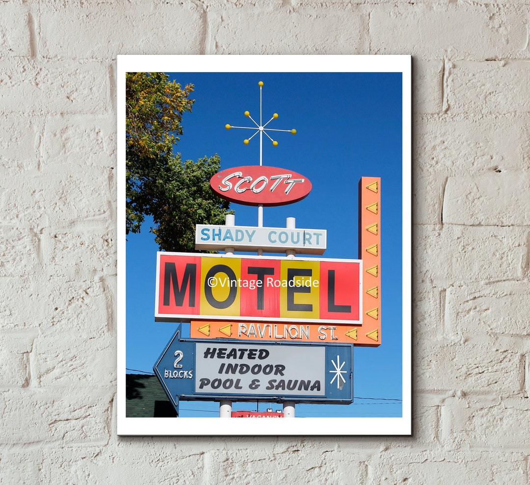 Vintage Neon Motel Sign Print Winnemucca Nevada Scott Shady - Etsy