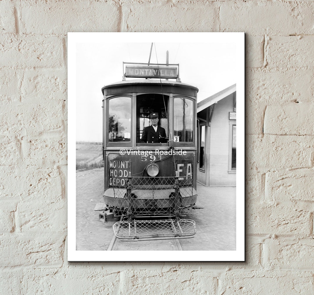 Vintage Portland Railway Trolley Photo, Montavilla Streetcar, Archival ...
