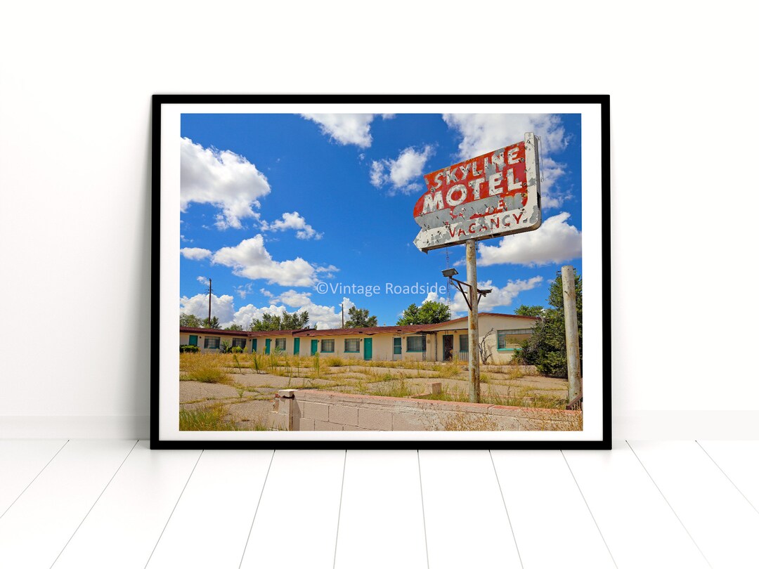 Abandoned Motel Neon Sign Print Skyline Motel Vaughn New - Etsy