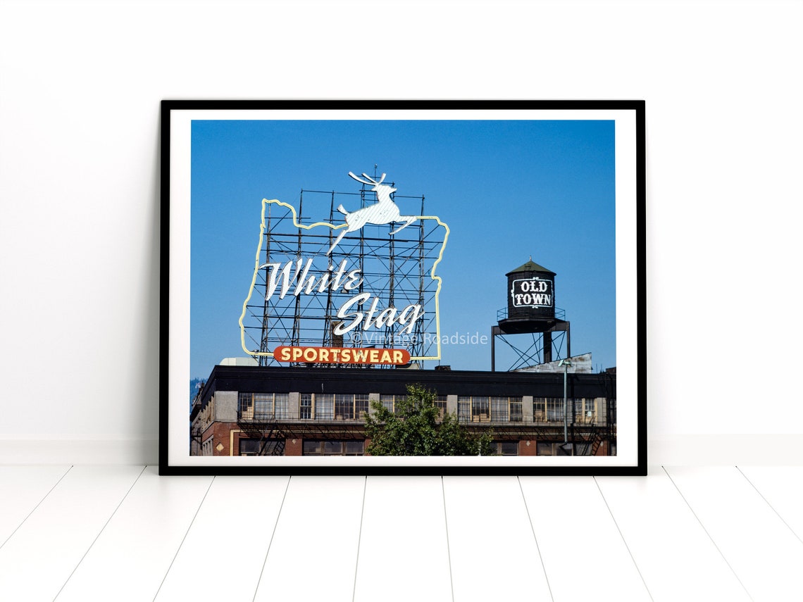 White Stag Sportswear Neon Sign Print 1975 Kodachrome - Etsy