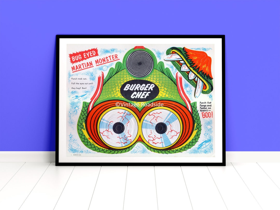 1960s Burger Chef Martian Monster Print Retro Drive In Color - Etsy