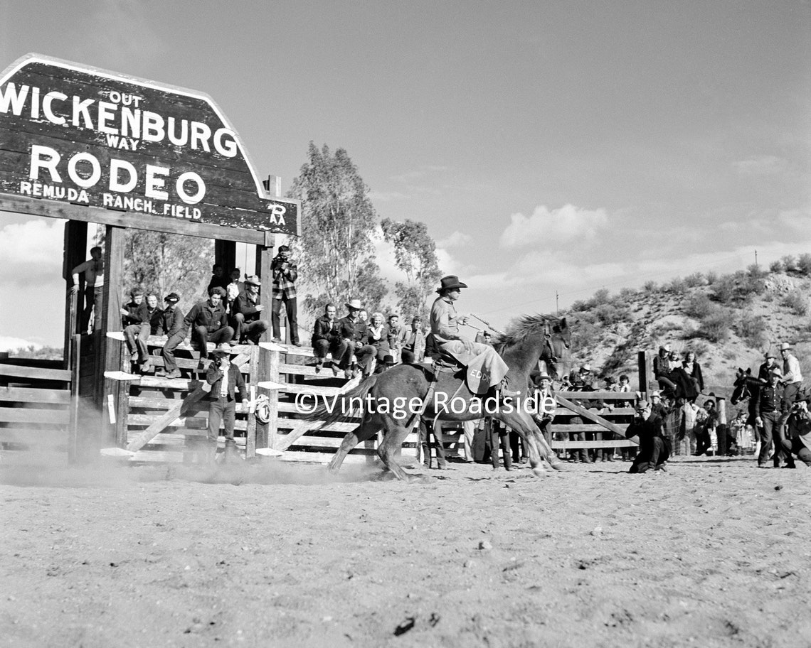 Vintage Remuda Ranch Rodeo Photo Black and White Archival | Etsy