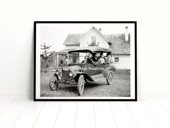 Vintage Mom With Carload of Kids Photo Archival Print From - Etsy