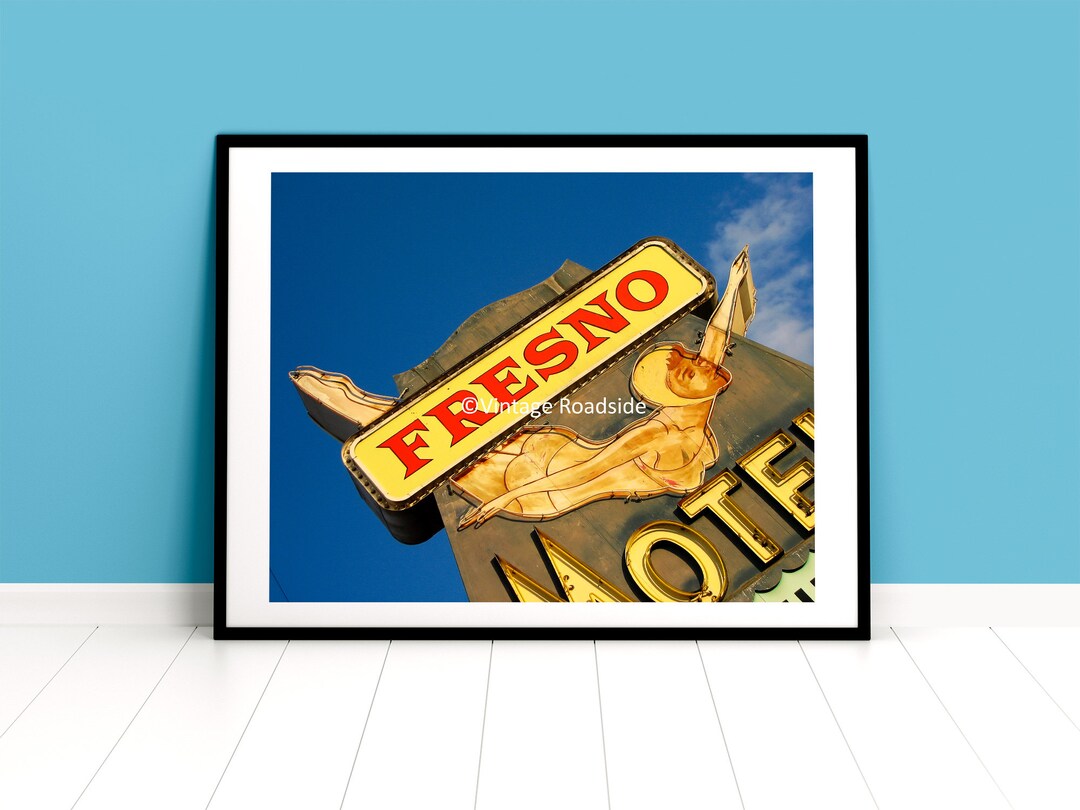 Fresno California Diving Girl Neon Motel Sign Print 8x10 Fine - Etsy