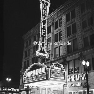 Vintage Movie Theater Neon Sign Photo, Orpheum Theatre, Downtown ...