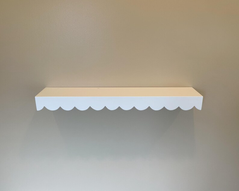 White Floating Scallop Shelf - Multiple Sizes - Nursery Decor - Girls ...