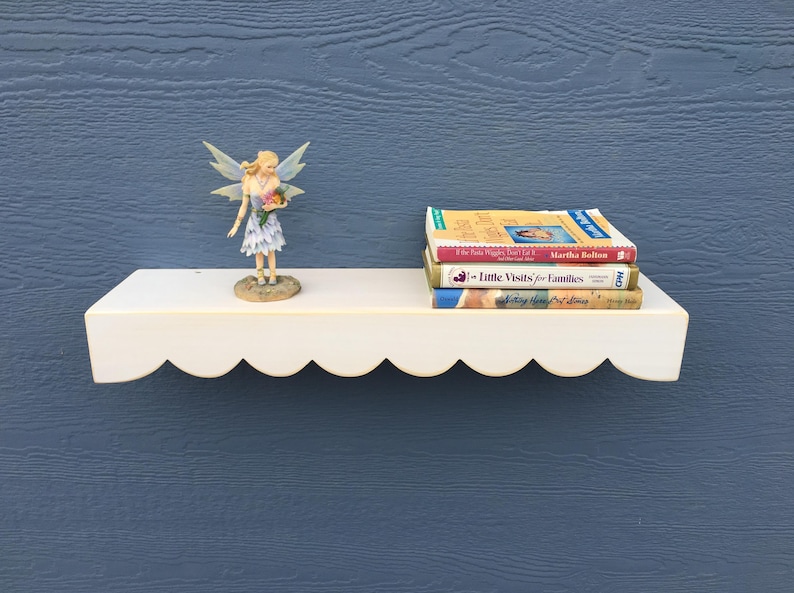 White Floating Scallop Shelf - Multiple Sizes - Nursery Decor - Girls ...