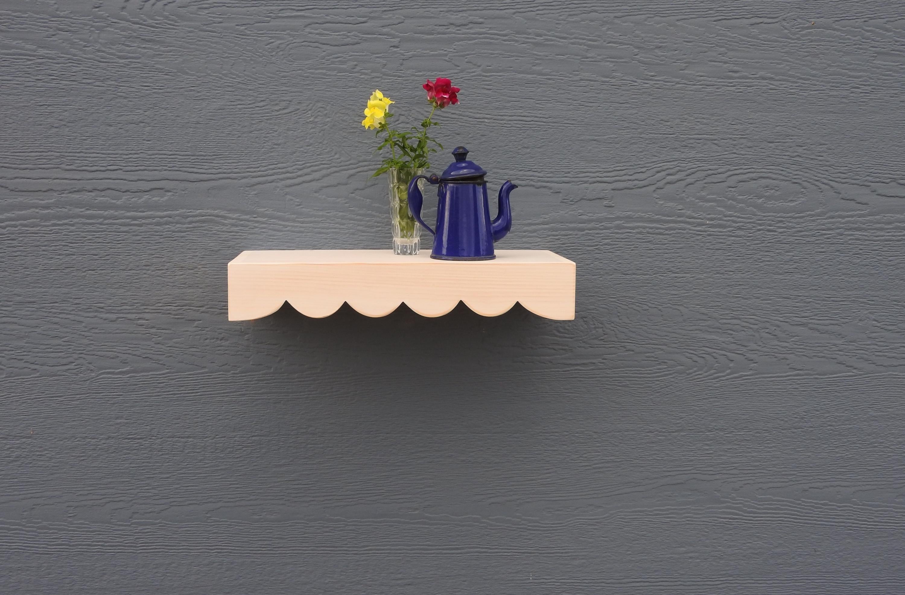 White Floating Scallop Shelf - Multiple Sizes - Nursery Decor - Girls ...