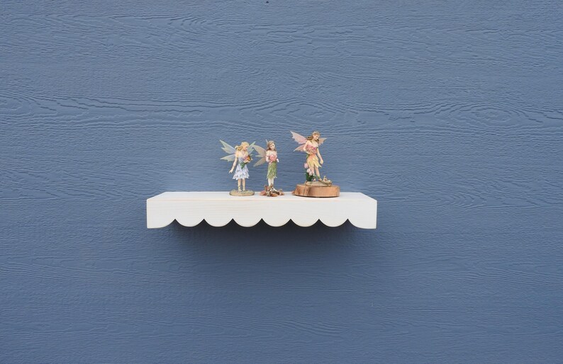 White Floating Scallop Shelf - Multiple Sizes - Nursery Decor - Girls ...
