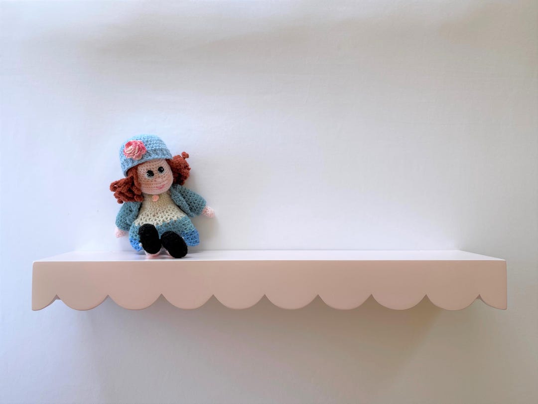 Pink Floating Scallop Shelf 6-8"d - Multiple Sizes - Nursery Decor ...