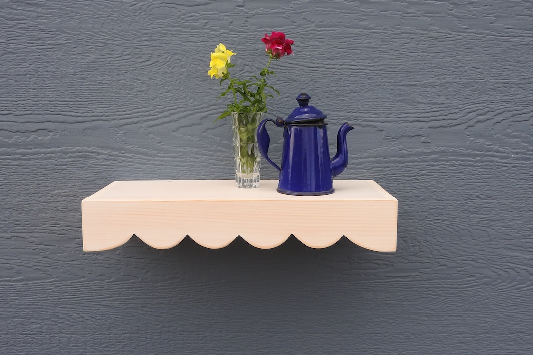 White Floating Scallop Shelf - Multiple Sizes- Nursery Decor - Girls ...