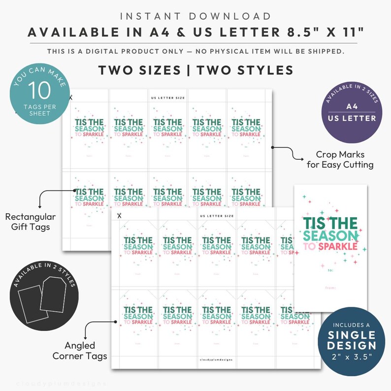 Printable Gift Tags | Tis the Season | Minimalist Christmas, Holiday ...