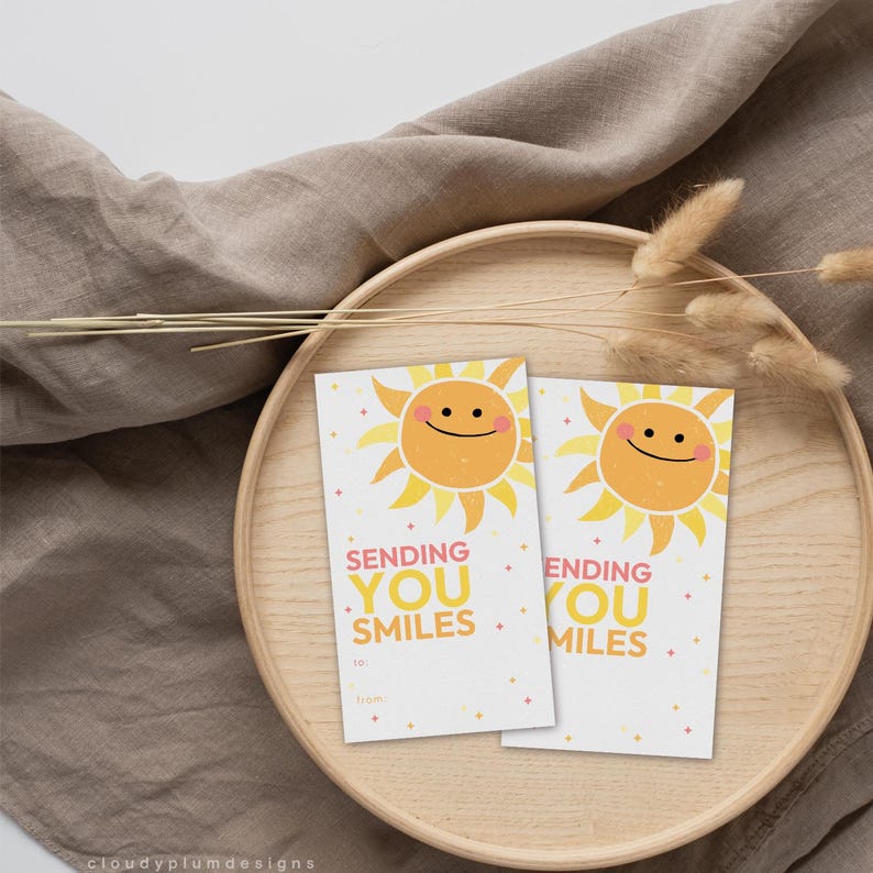 Printable Gift Tags | Sending You Smiles | Minimalist Birthday, Thank ...