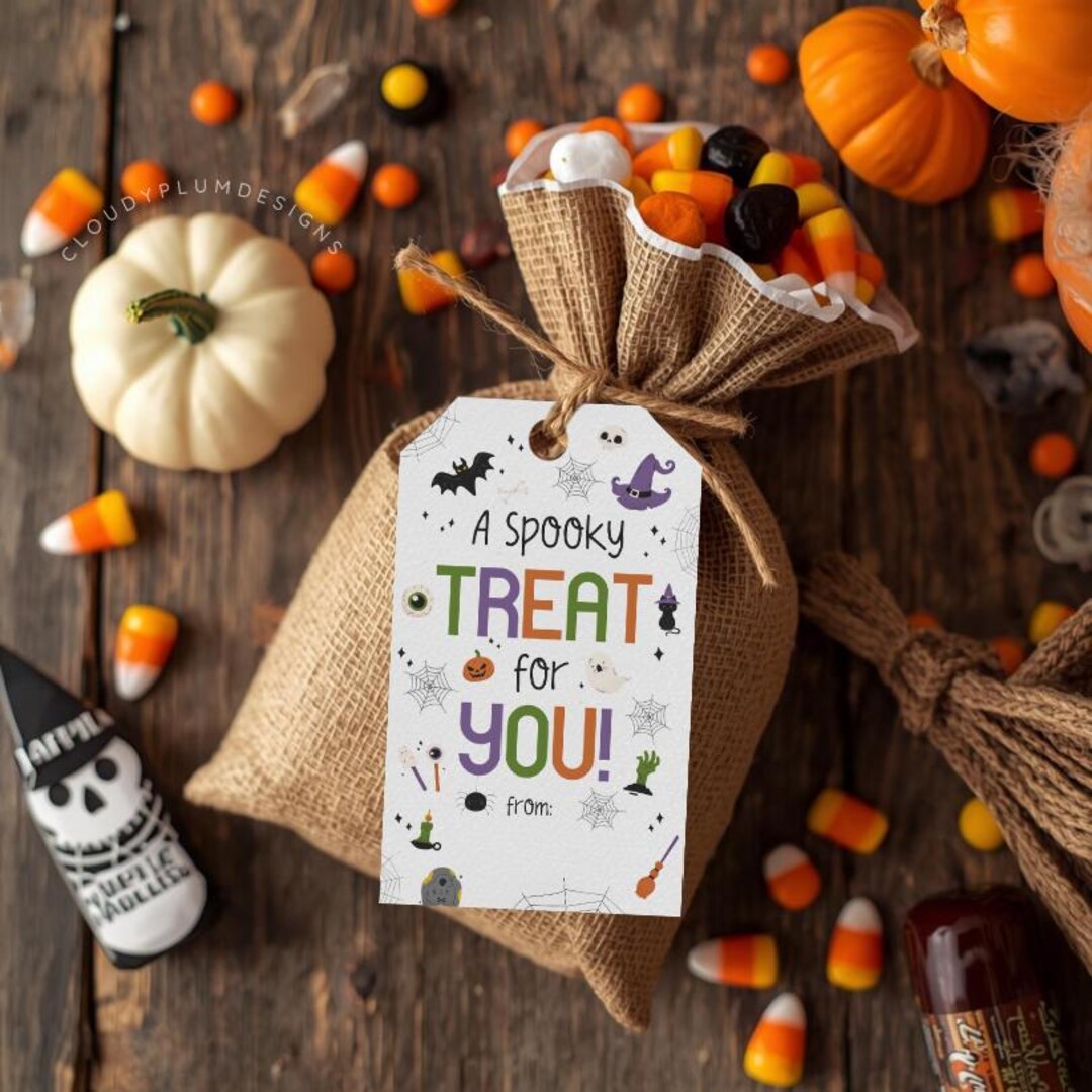 Printable Halloween Gift Tags | A Spooky Treat for You | Trick or Treat ...