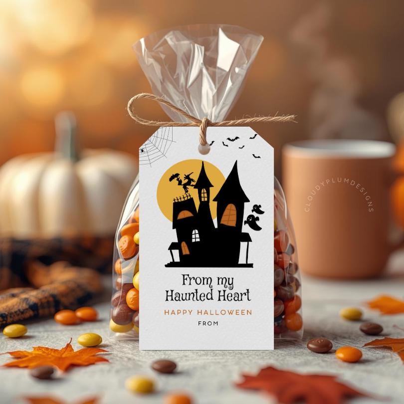 Printable Halloween Gift Tags | Happy Halloween | Minimalist Trick or ...