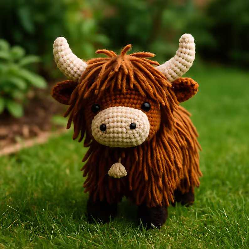 Highland Cow Crochet Pattern: Amigurumi Farm Animal Plush (PDF Download ...