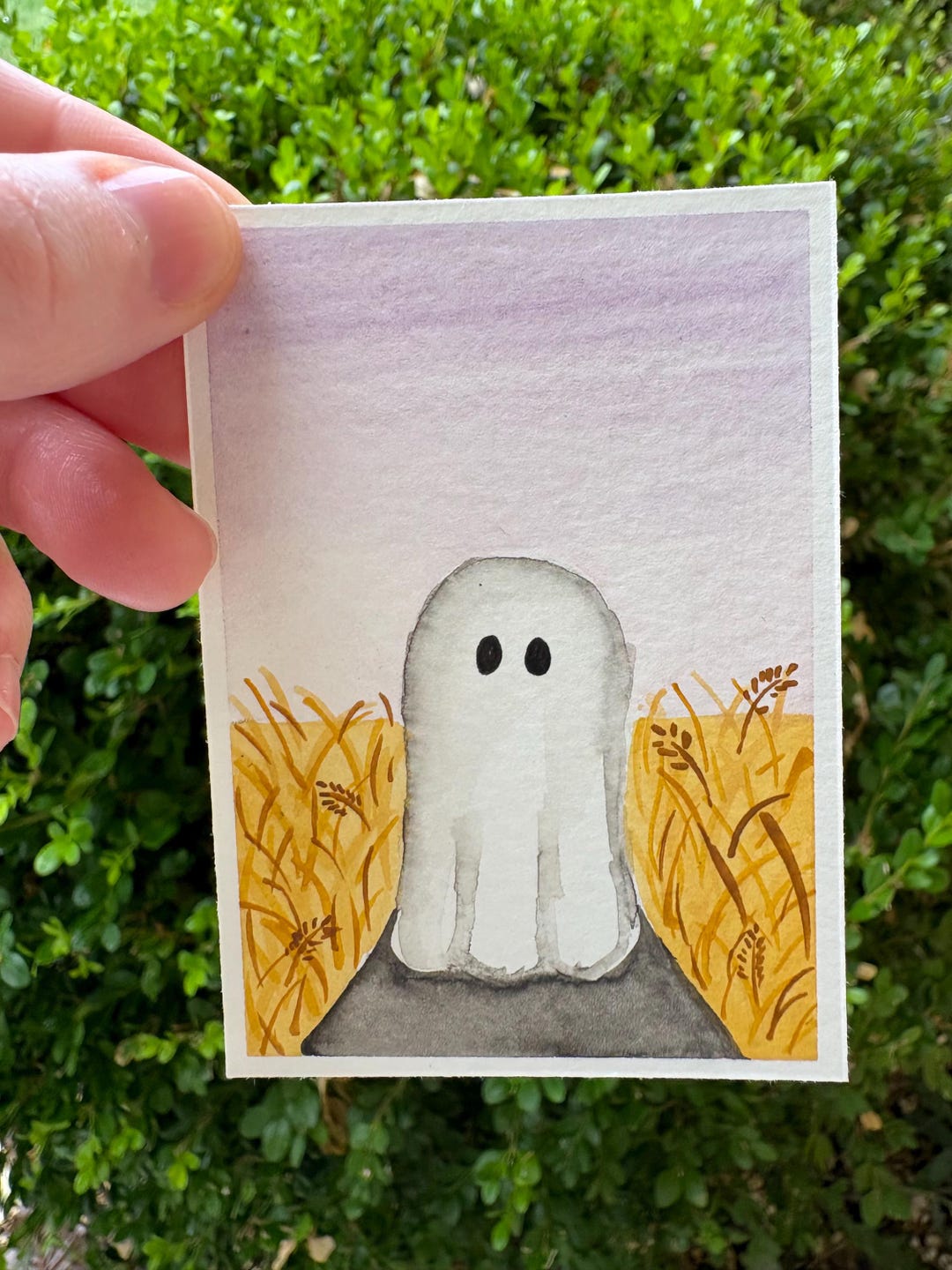 Midwestern Cornfield Ghost 001 Original Art Watercolor ACEO Card - Etsy
