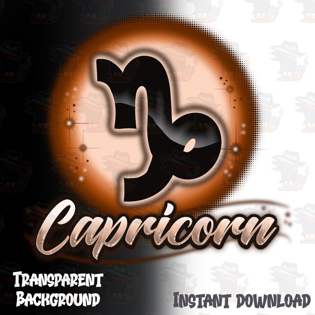 Digital Airbrush -zodiac Sign Capricorn -design for DTF, Sublimation ...