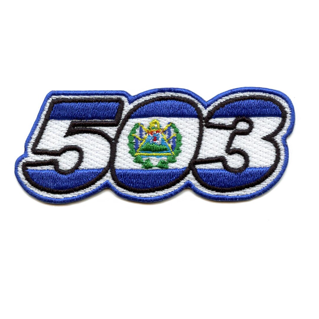 El Salvador Flag Patch 503 Area Code Embroidered Iron on GH - Etsy