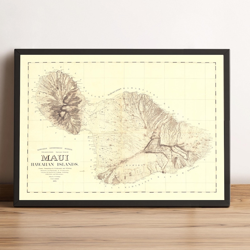 Maui Wood Map Art - Etsy UK
