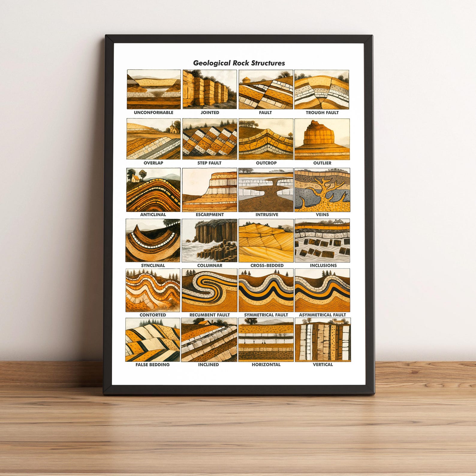 Geological Rock Structures Chart | Illustrated Guide to Rock Formations ...