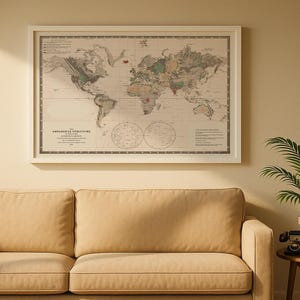 Geologic World Map | 1850 Geological Structure of the Globe Vintage Map ...