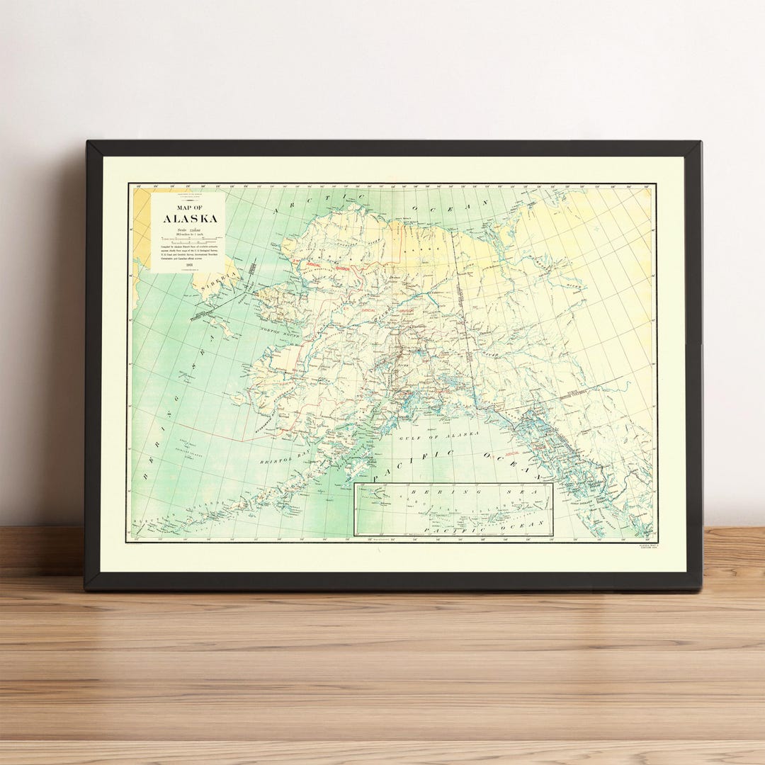 Alaska Old Map | 1931 Alaska Vintage Map | Wall Art & Home Decor Print ...