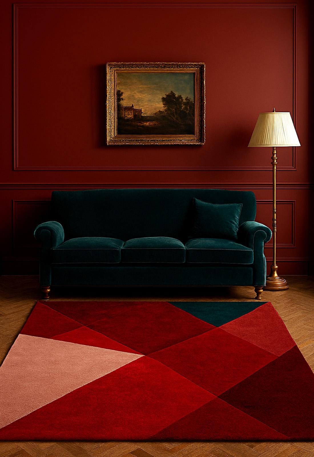 Hand Tufted 100% New Zealand Wool Area Rug: Modern Geometric Rug Royal ...
