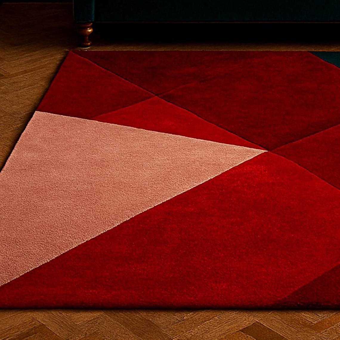 Hand Tufted 100% New Zealand Wool Area Rug: Modern Geometric Rug Royal ...