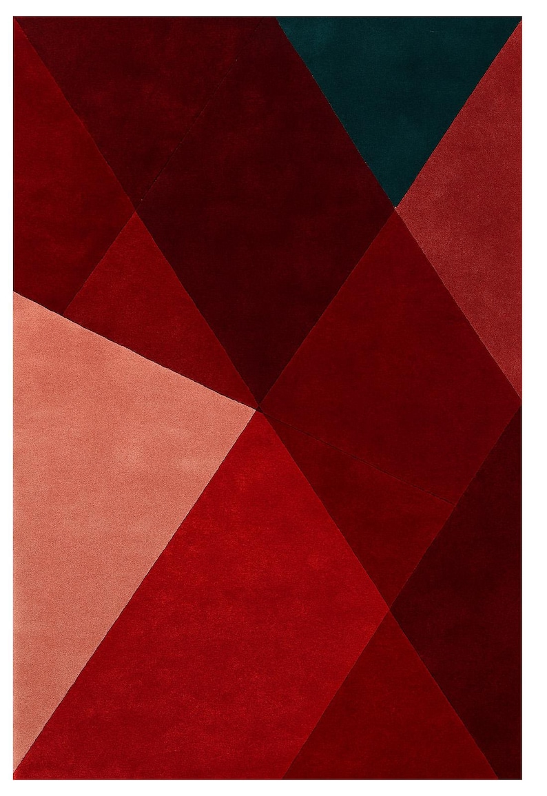 Hand Tufted 100% New Zealand Wool Area Rug: Modern Geometric Rug Royal ...