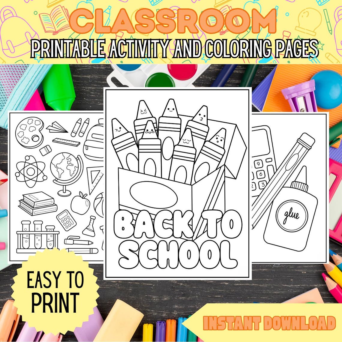 Back to School Coloring Pages, School Coloring Pages, Back to School ...