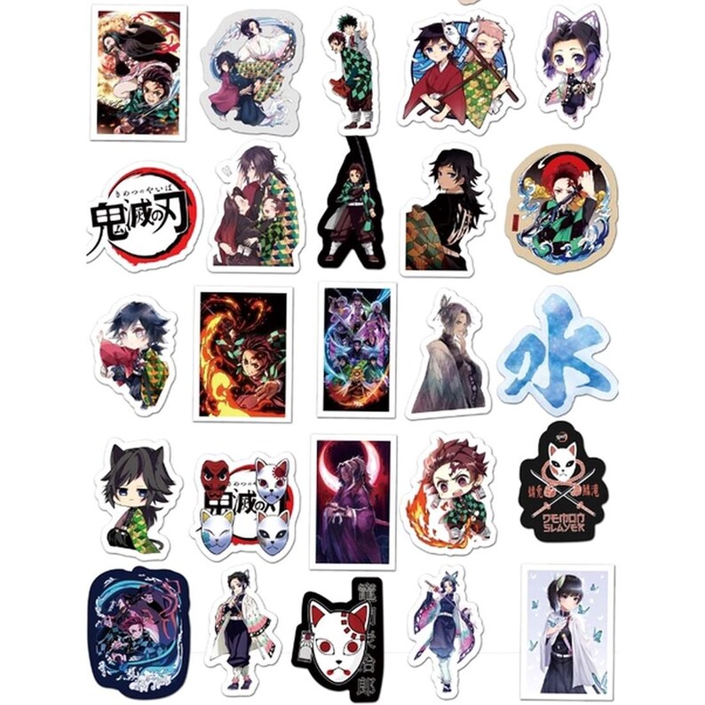 Demon Slayer Anime 50 Stickers Pack | Kimetsu No Yaiba Vinyl Decals ...